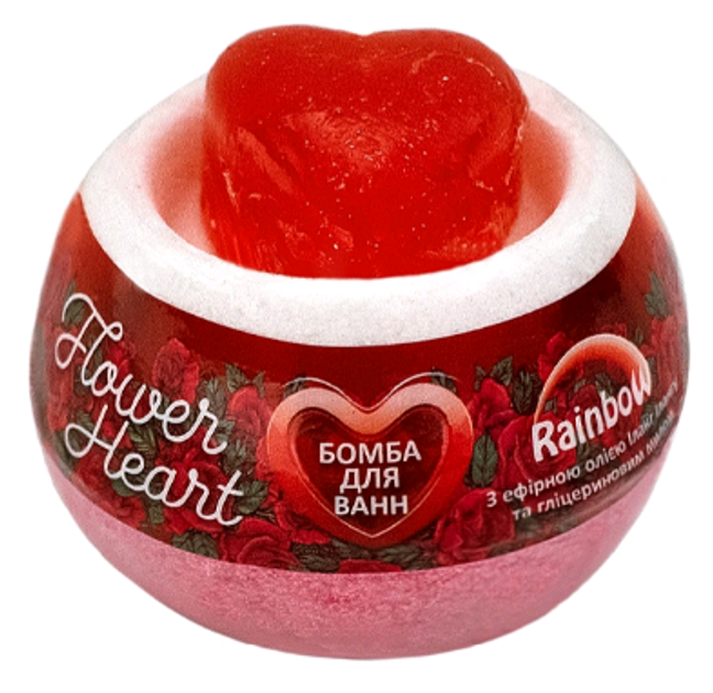 Бомба для ванн Aquashine Rainbow с фигурным мылом Heart Flower 155 г ...