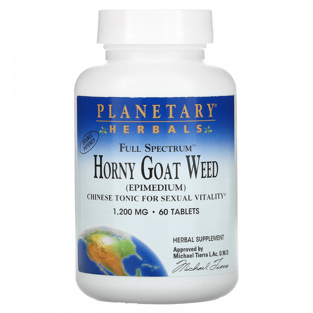 Горянка, полный спектр, Planetary Herbals, 1200 мг, 60 таблеток – фото ...