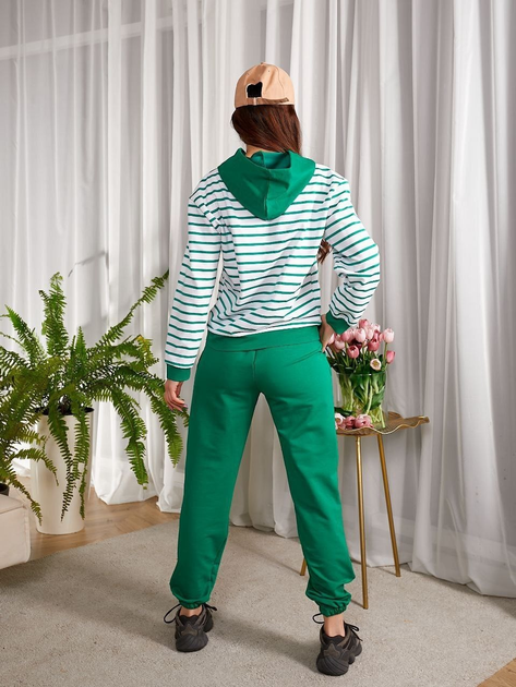Спортивний прогулочный костюм женский в полоску зелёный 46-48 от ...