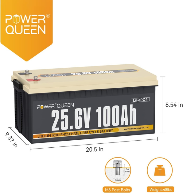 Аккумулятор литиевый Power Queen LiFePo4 24V 100Ah 2560Wh – фото ...