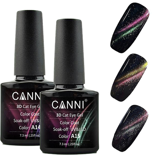 Гель-лак "Кошачий глаз" Canni 3D Top Coat Cat Eye А16 (7.3 мл) (733342 ...