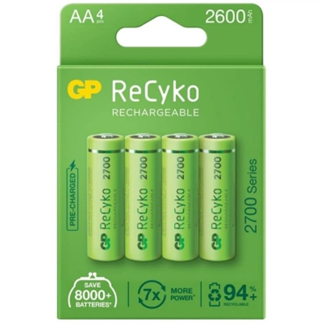 Аккумуляторы GP Batteries AA 2600mAh NiMh 4шт ReCyko+ – фото, отзывы ...