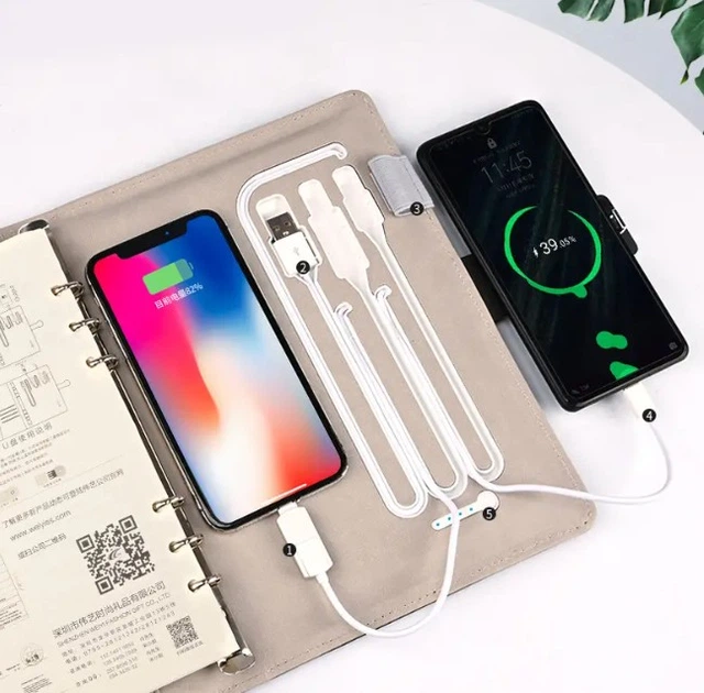 Блокнот з Touch ID відбитком пальця Lockbook, бездротовою зарядкою та USB флешкою Чорний – фото ...