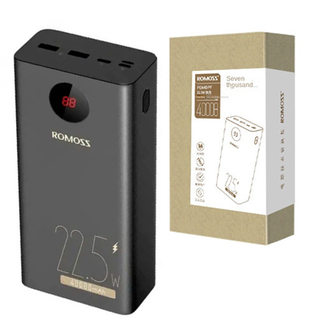 Power Bank Внешний аккумулятор 40000мАч QC3.0 ЖК 18Вт Romoss Zeus ...