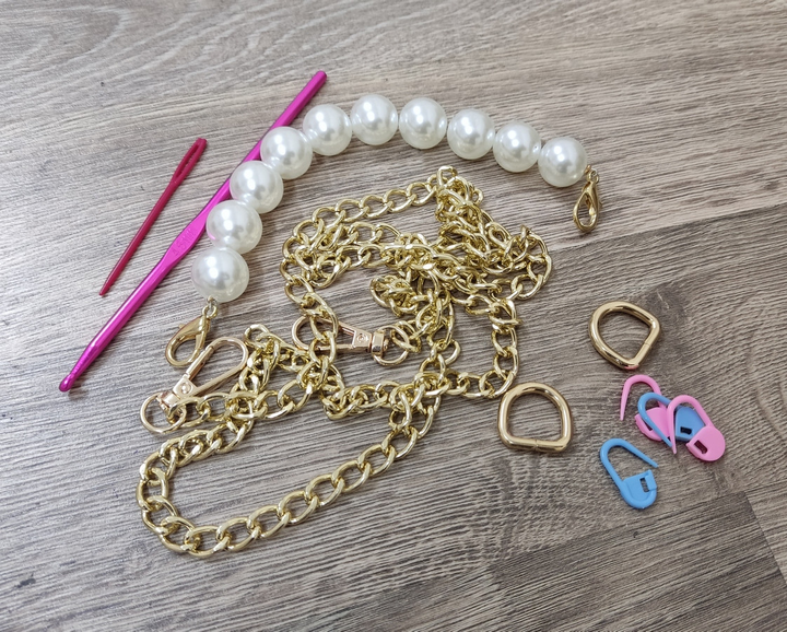 Фурнитура для создания сумки ручка цепочка и ручка из жемчуга (2073) от ...