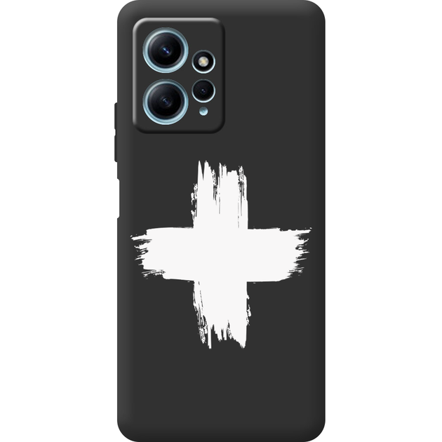 Чехол BoxFace Xiaomi Redmi Note 12 4G Білий хрест ЗСУ Черный силикон ...