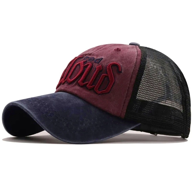 Кепка Тракер red Cloud (красное облако) с сеточкой Синяя, Унисекс WUKE ...