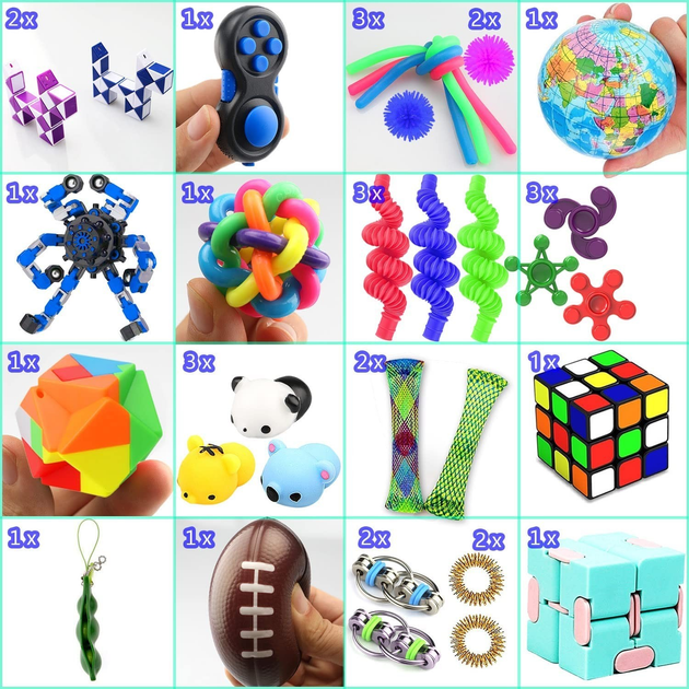 Ігровий набір сенсорних іграшок із 28 штук в упаковці Sensory Toys Set ...