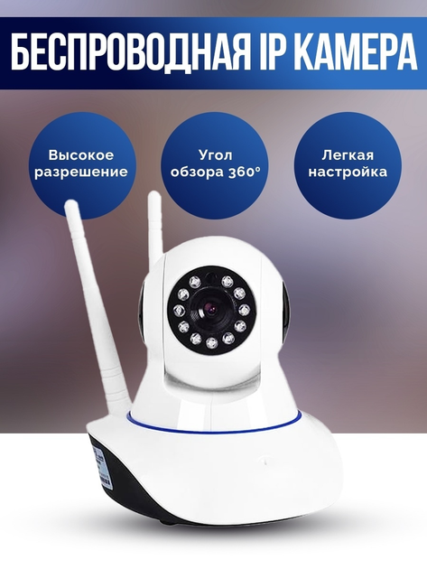 Камера видеонаблюдения Wi-Fi беспроводная поворотная Q5 360 Видеоняня ...