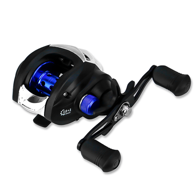 Катушка мультипликаторная для рыбалки Yumoshi AK 201 Black-Blue Left ...