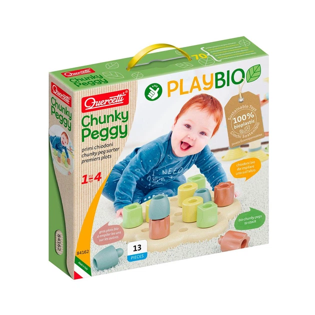 Іграшка-мозаїка Quercetti Play Bio Геометрія максі Chunky peggy 12 ...