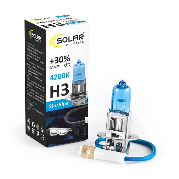 Галогеновая лампа Solar H3 12V 55W PK22s StarBlue 4200K (1243) – фото ...