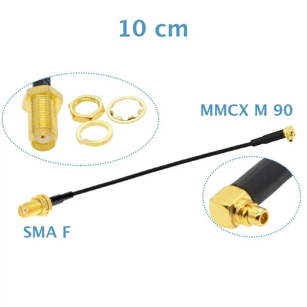 Адаптер подовжувач пігтейл роз'єм перехідник MMCX M 90 на SMA F ...