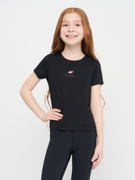 Детская футболка для девочки 4F 4FJSS23TFTSF157-20S 122-128 см Черная ...