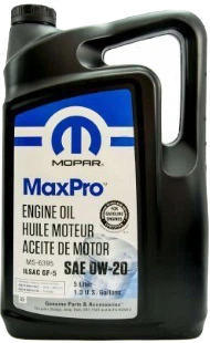 Моторное масло синтетическое Mopar Maxpro SAE 0W-20 5 л (68524013AA) – фото, отзывы ...