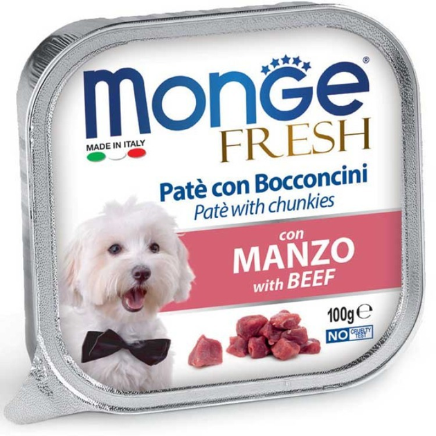 Паштет для собак, Monge (Монж) Dog Fresh, с говядиной, 100 г. – купить ...
