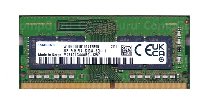 Ноутбучна оперативна пам'ять Samsung DDR4 8GB 3200MHz SO-DIMM 1Rx16 PC4-3200AA (M471A1G44AB0-CWE ...