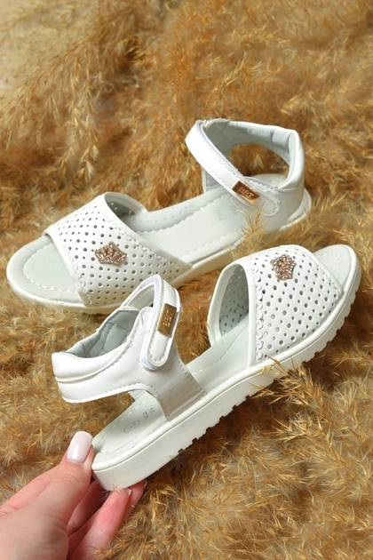 Босоніжки дитячі білого кольору на ліпучці KIDS 34 (157430 ...