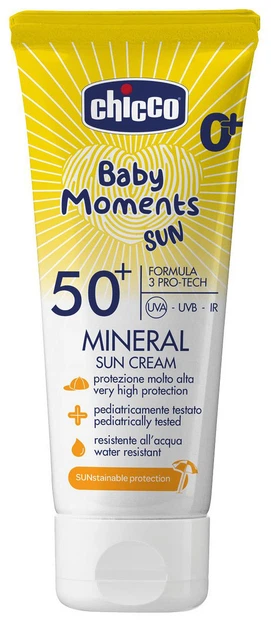 Крем солнцезащитный минеральный Chicco Baby Moments SUN SPF 50+ 75 мл (8058664155637) – купить ...