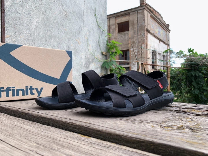 Сандалии кожаные на липучках Affinity 4202-11 45 р черные (11610153) от ...