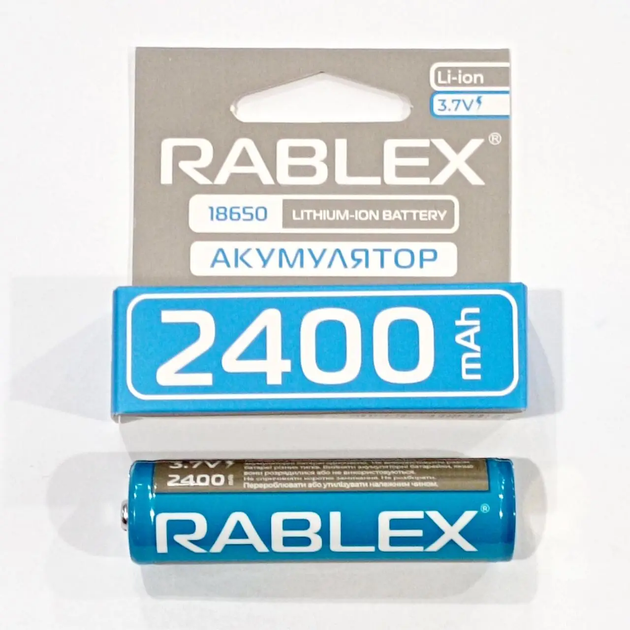 Аккумулятор Rablex Li-ion 3,7v 18650 2400mAh (защита от перезаряда и ...