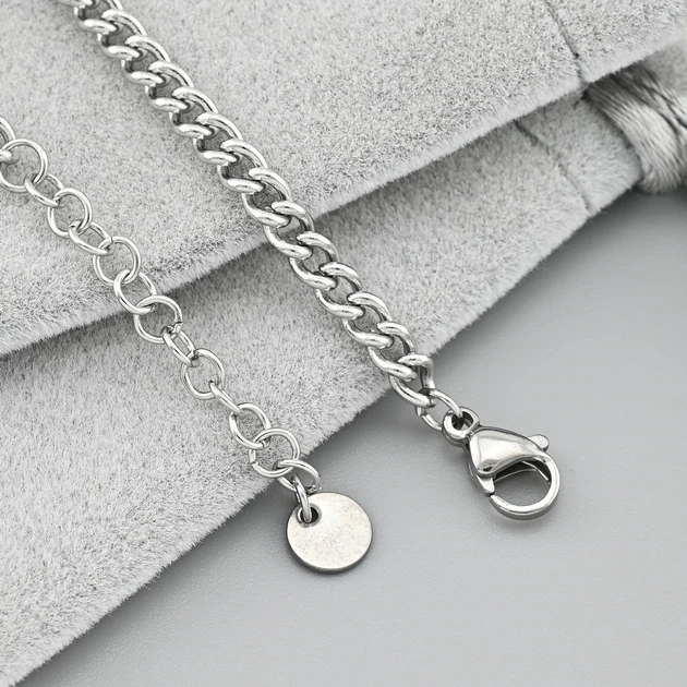 Браслет из стали 39327 ширина 3.5 мм белые фианиты18+4 от продавца ...