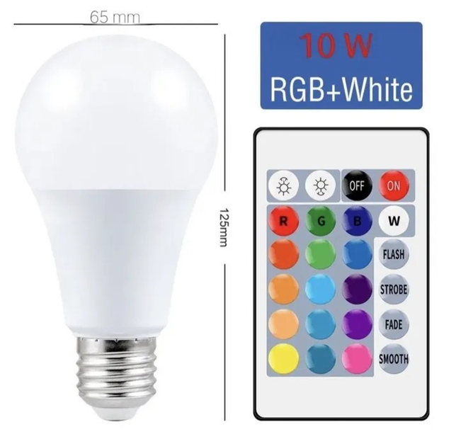 Светодиодная RGB лампочка на пульте 10W 220V – фото, отзывы ...