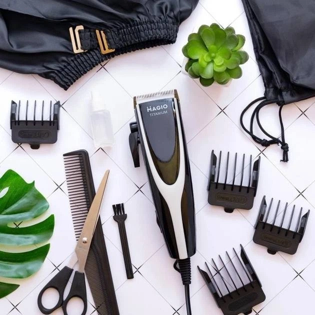 Машинка для стрижки волос MAGIO MG-184 9-25 Вт Керамическое покрытие Самозатачивающиеся ножи ...