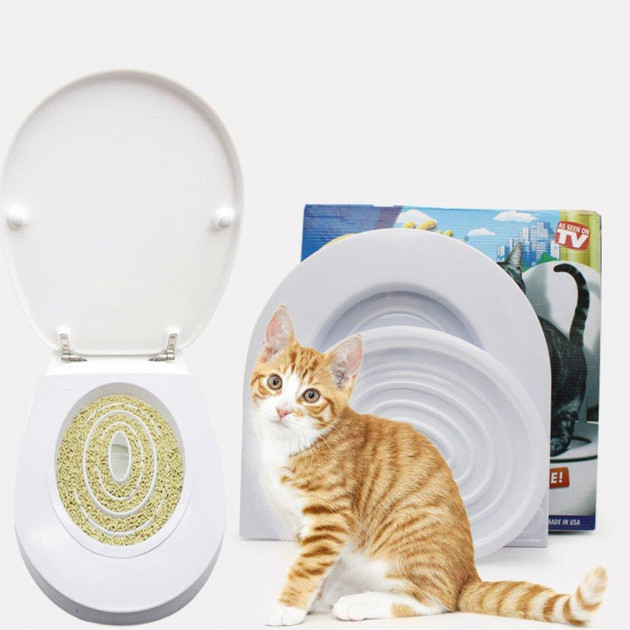 Набор для приучения кошки к унитазу туалета Белый CitiKitty Toile (FG22 ...