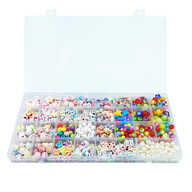 Детский набор бусин для творчества DIY Beads Set 750 предметов в кейсе ...