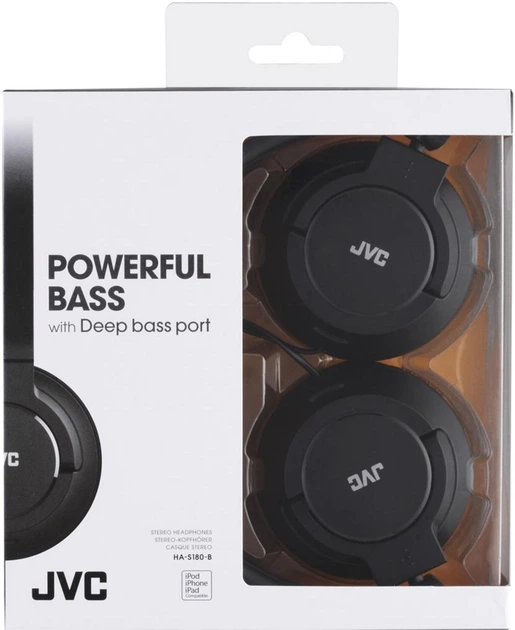 Наушники JVC HA-S180 Black (HA-S180-B-EF) купить в интернет-магазине ROZETKA - Наушники JVC HA ...