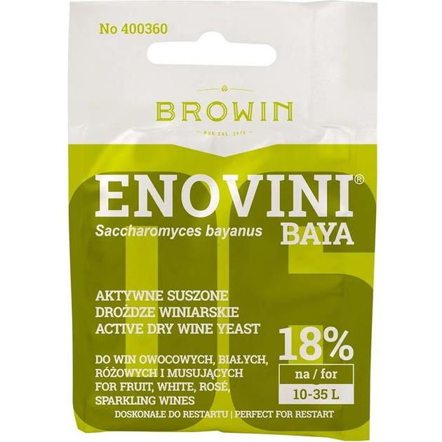 Винные дрожжи Enovini® BAYA Browin 7г 400360 – фото, отзывы ...