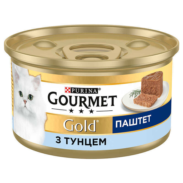 Консервированный корм паштет с тунцом для взрослых кошек Gourmet Gold ...