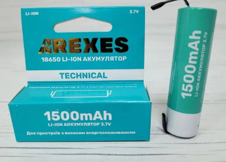 Аккумулятор Arexes 18650 Li-Ion 1500 mAh, 3.7v под пайку – фото, отзывы ...