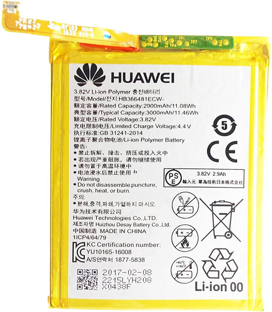 Аккумулятор Huawei P20 Lite (ANE-LX1) HB366481ECW 3000mAh [Original] 12 ...