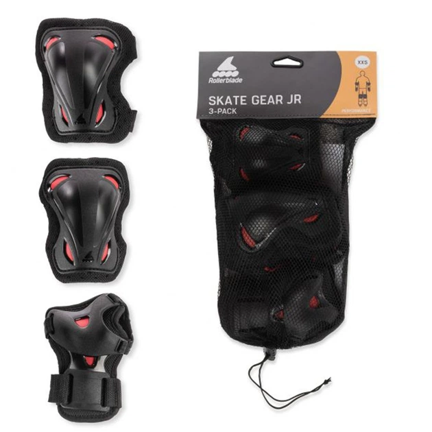 Захисний комплект Rollerblade SKATE GEAR JUNIOR 3 PACK XS Black/red ...