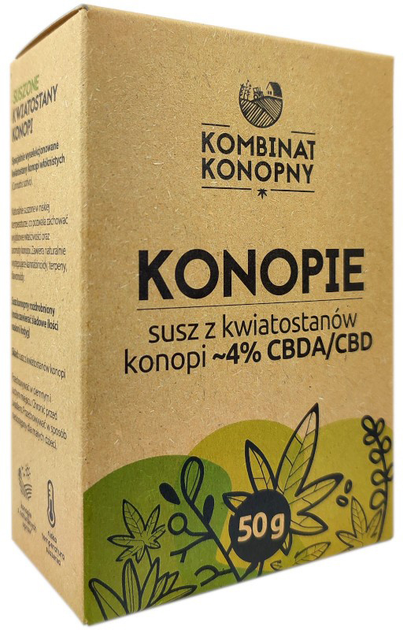 Пищевая добавка Kombinat Konopny Конопля 4% CBDA/CBD 50г (5904139279106 ...