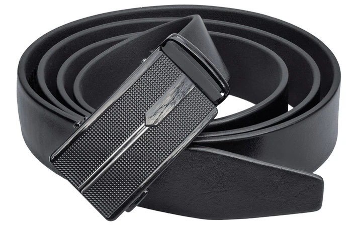 Кожаный брючный ремень с автоматической пряжкой ФорС AV35055, длина 135 см, ширина 35 мм, цвет ...