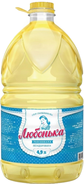 Масло подсолнечное Любонька рафинированное 4.9 л (4.5 кг ...
