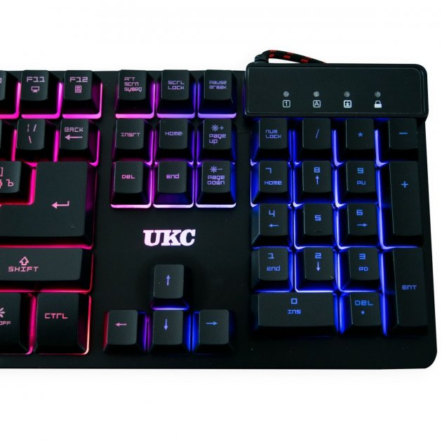 Клавіатура з підсвіткою Ukc Backlight Keyboard Zyg 800 Чорна мембранна