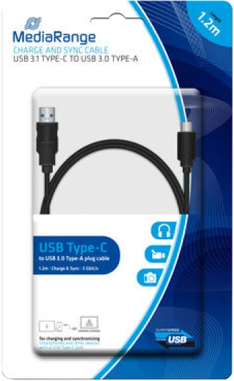 Кабель MediaRange USB Type A – USB Type C 1.2 м (MRCS160) – фото ...