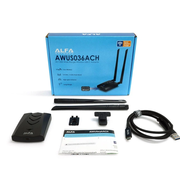 Потужний Usb Wi-Fi адаптер Alfa AWUS036ACH v.2 (AWUS036ACH-C) чіп ...