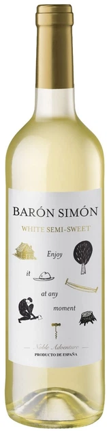 Вино Baron Simon White Semi-Sweet белое полусладкое 0.75 л 10.5% ...