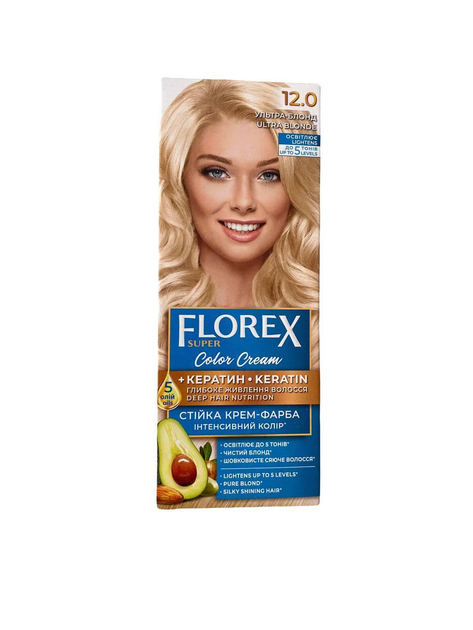Крем-краска для волос Florex Super Кератин 12.0 Ультра-блонд от ...