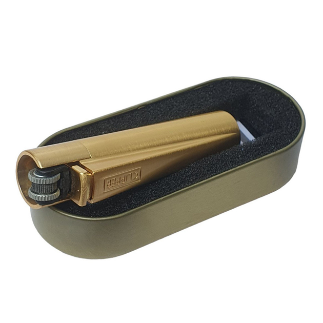 Газовая зажигалка Clipper в металлическом корпусе Metal Gold – фото ...