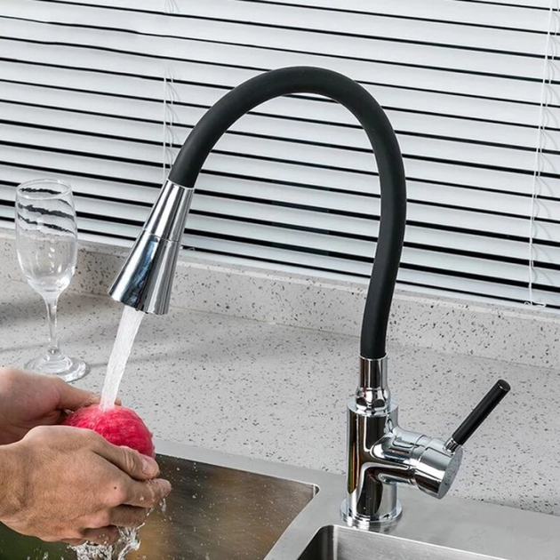 Смеситель для кухни из латуни FRAP F4044, Черный-Хром – фото, отзывы ...