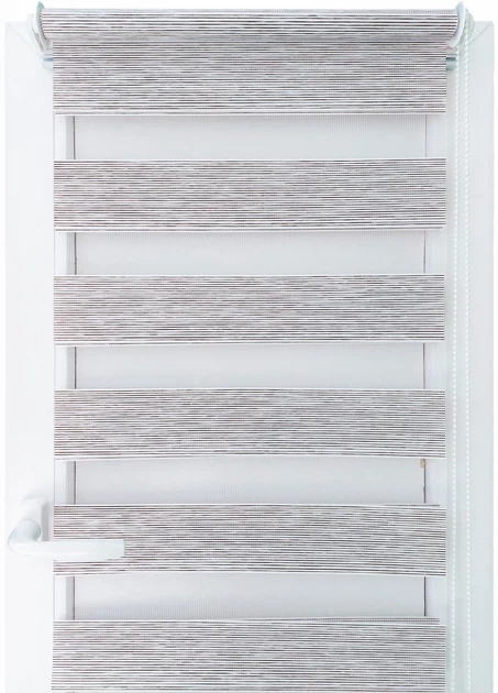 Ролета Bigimot День-ночь с направляющей 25*170 см Коричневый-белый ...