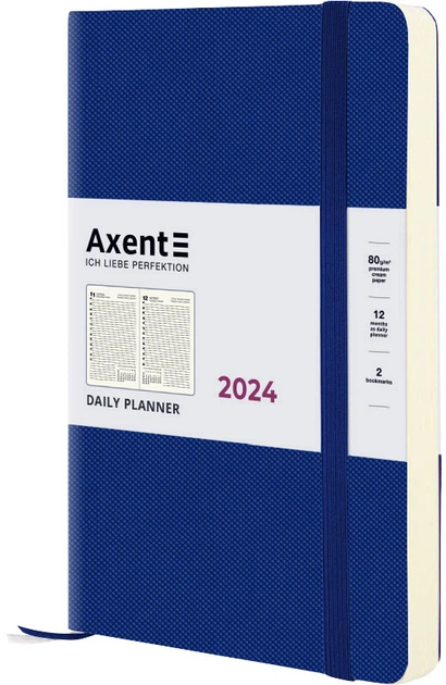 Ежедневник Axent Partner Soft Diamond 2024 14.5х21 см синий (8818-24-02-A) – фото, отзывы ...