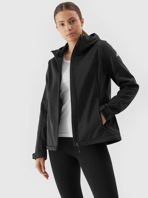 Спортивная ветровка с капюшоном женская 4F Softshell Jacket F178 4FAW23TSOFF178-20S M Черная ...