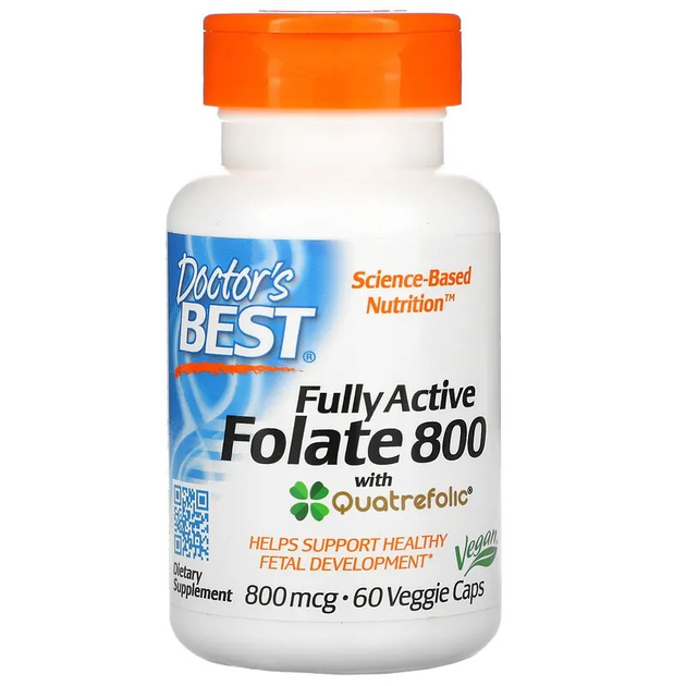 Фолат, Active Folate, Doctor's Best, 800 мкг, 60 капсул, (DRB-00458 ...